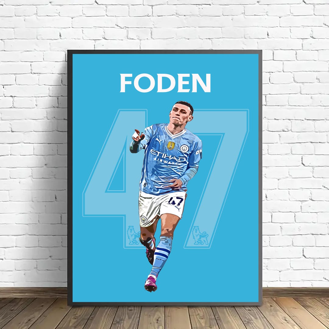 Phil Foden, Man City. Printable Poster, Digital Copies, Sketch Wall Art ...