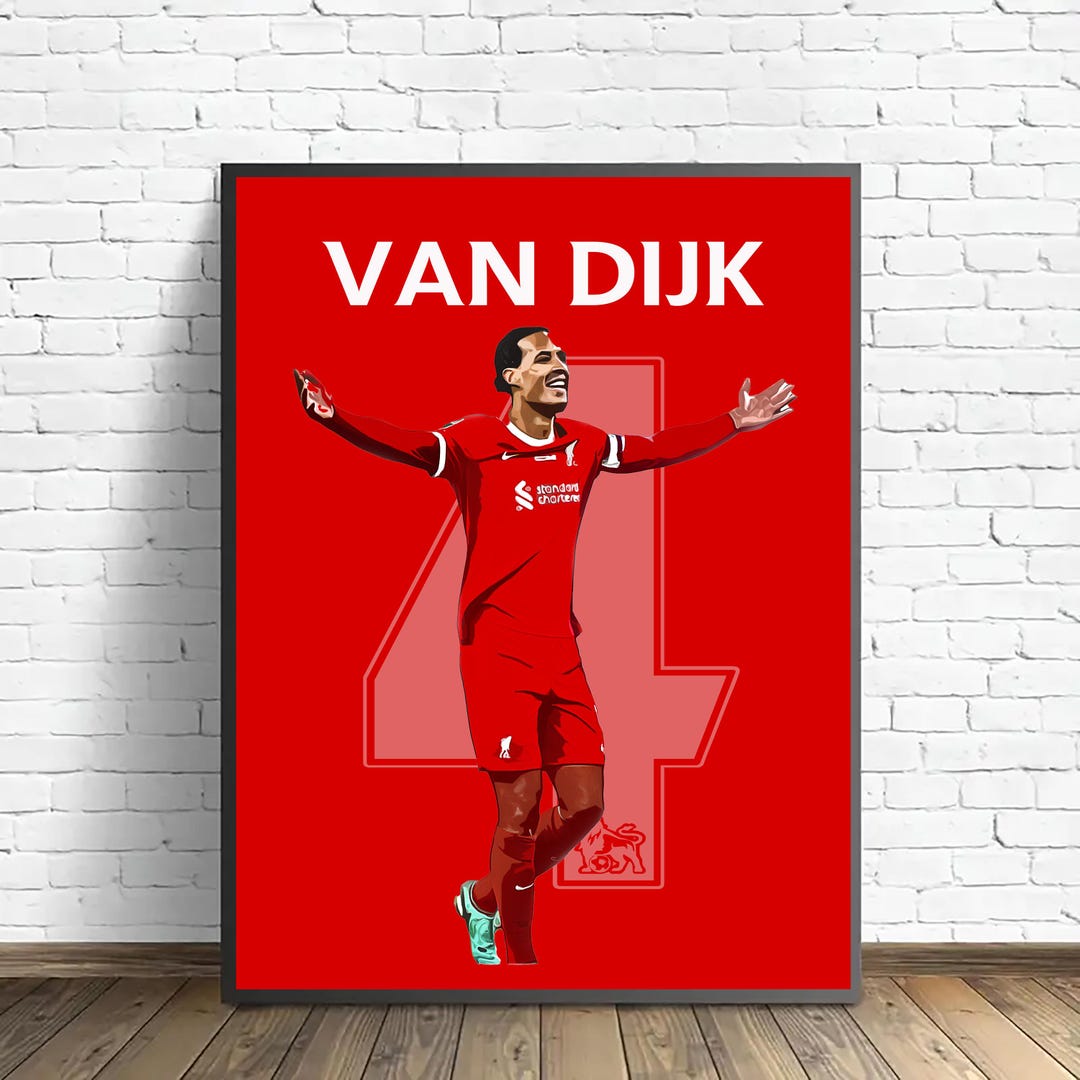 Virgil Van Dijk, Liverpool FC. Printable Poster, Digital Copies, Sketch ...