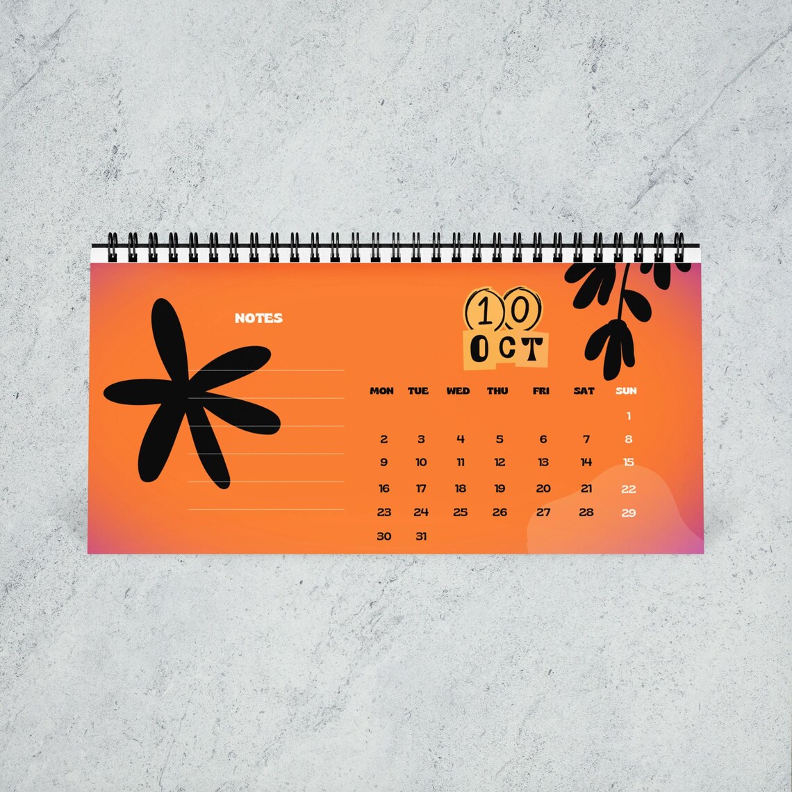 Funky 2026 Desk Calendar | Colorful Retro Aesthetic Office Decor | Cute ...