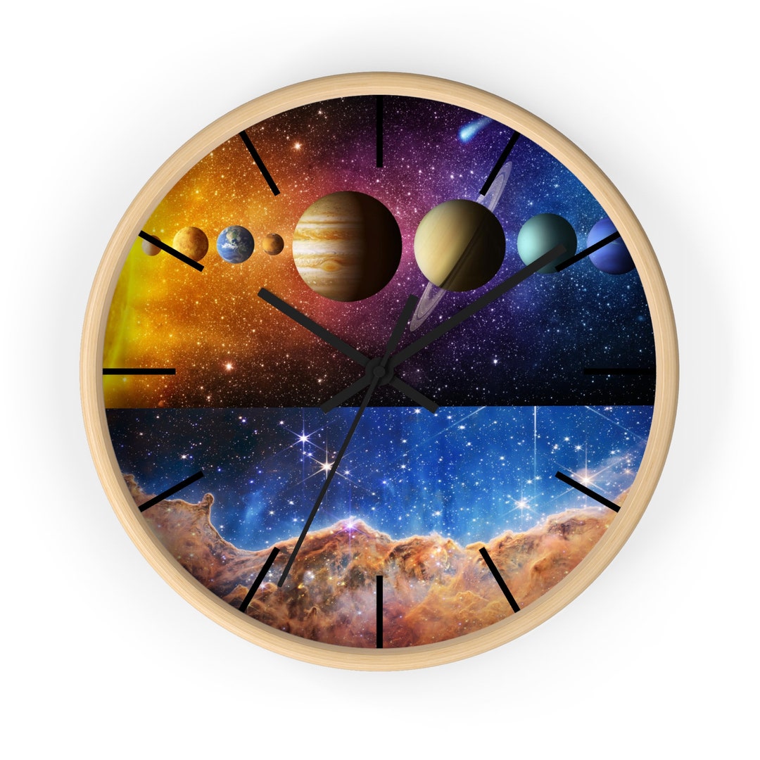 Space Solar System Gift Wall Clock - Etsy
