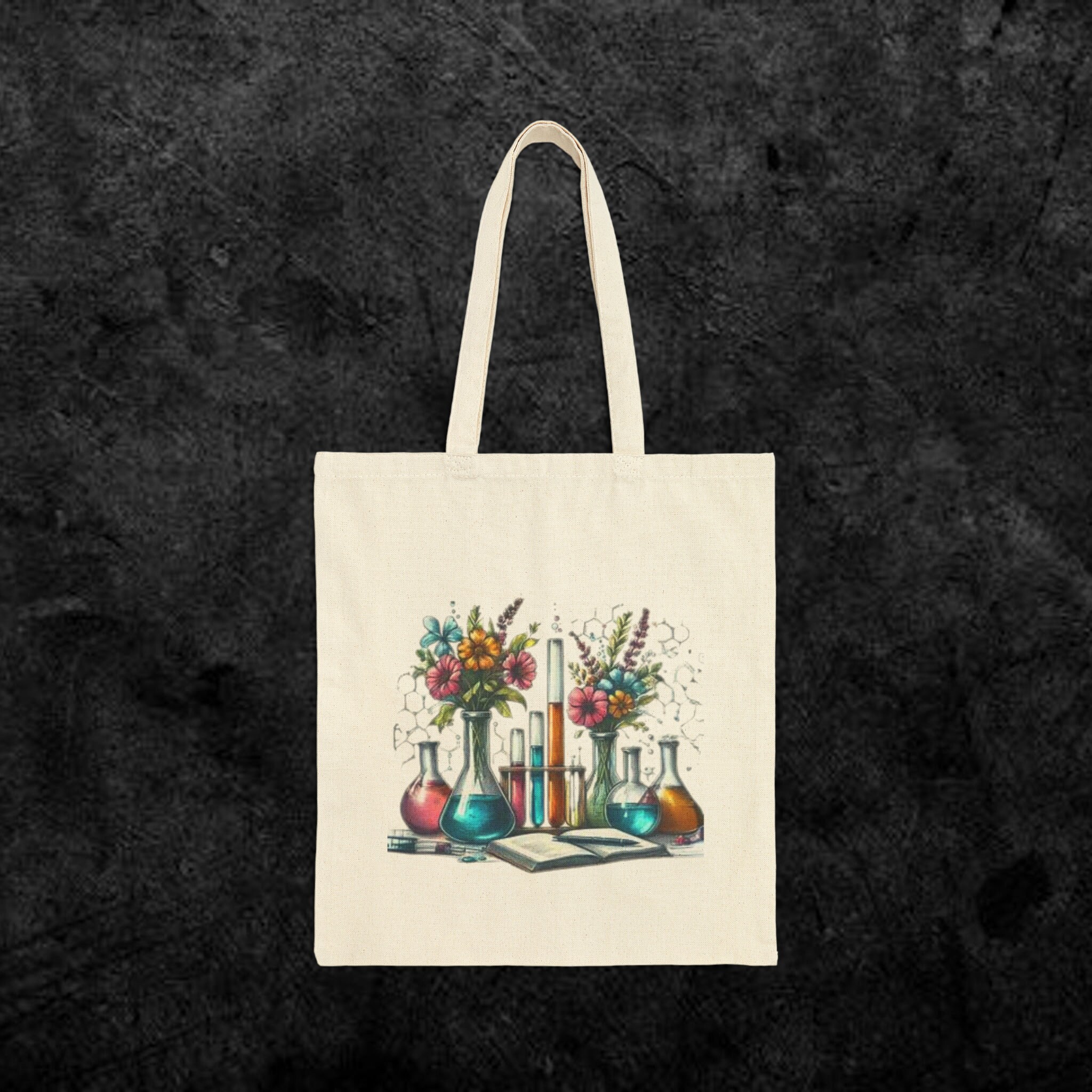 Womens Science Tote Bag,floral Beakers Tote Bag, Laboratory Science ...
