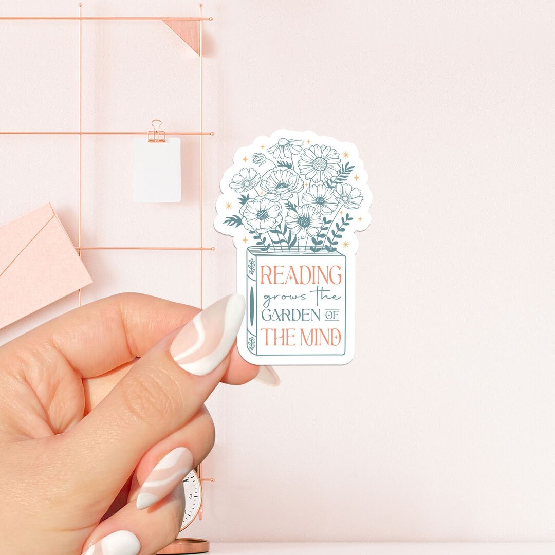 Reading Grows the Garden Sticker, Bookish Sticker, Book Lover Gift ...