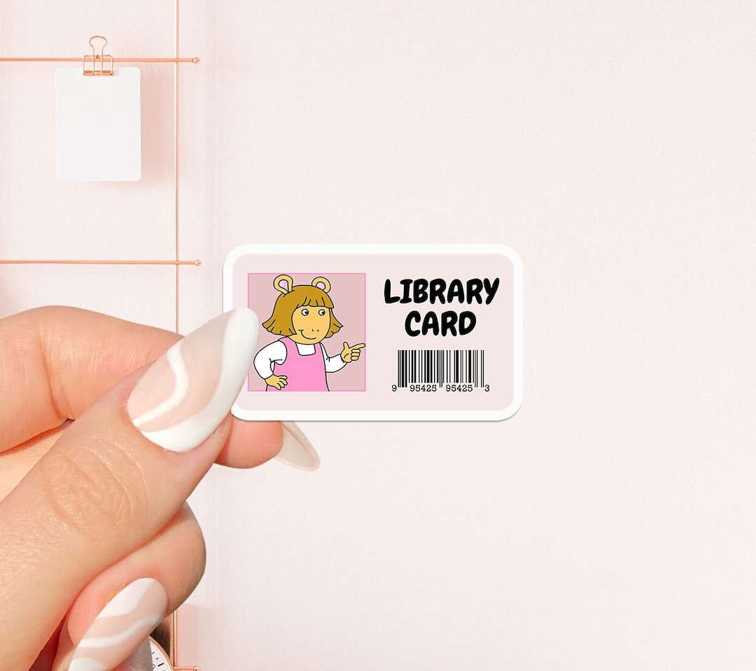 Cute Pink Card Sticker, Bookish Sticker, Book Lover Gift, Bookish Merch ...
