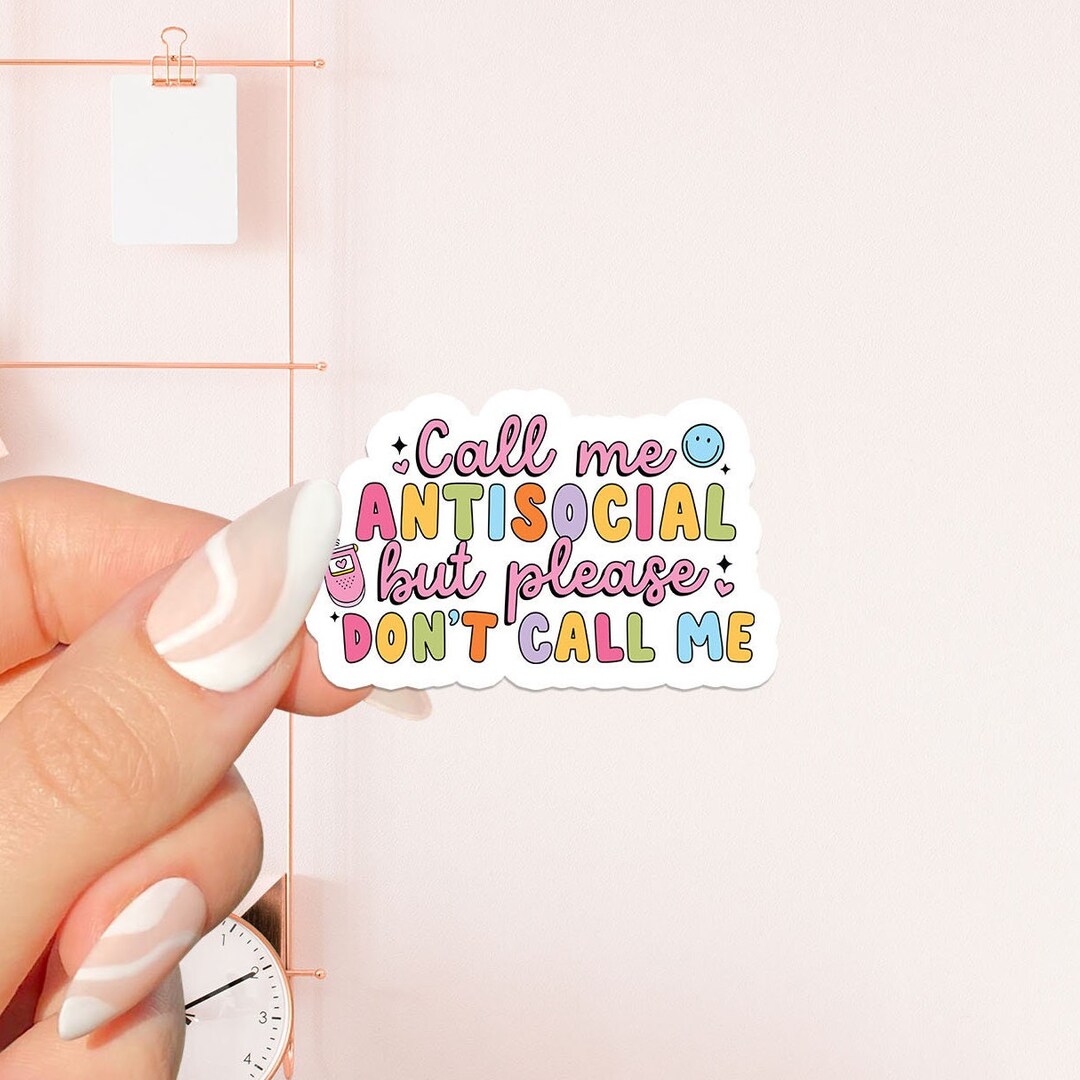 Call Me Antisocial Sticker, Bookish Sticker ,book Lover Gift , Bookish ...