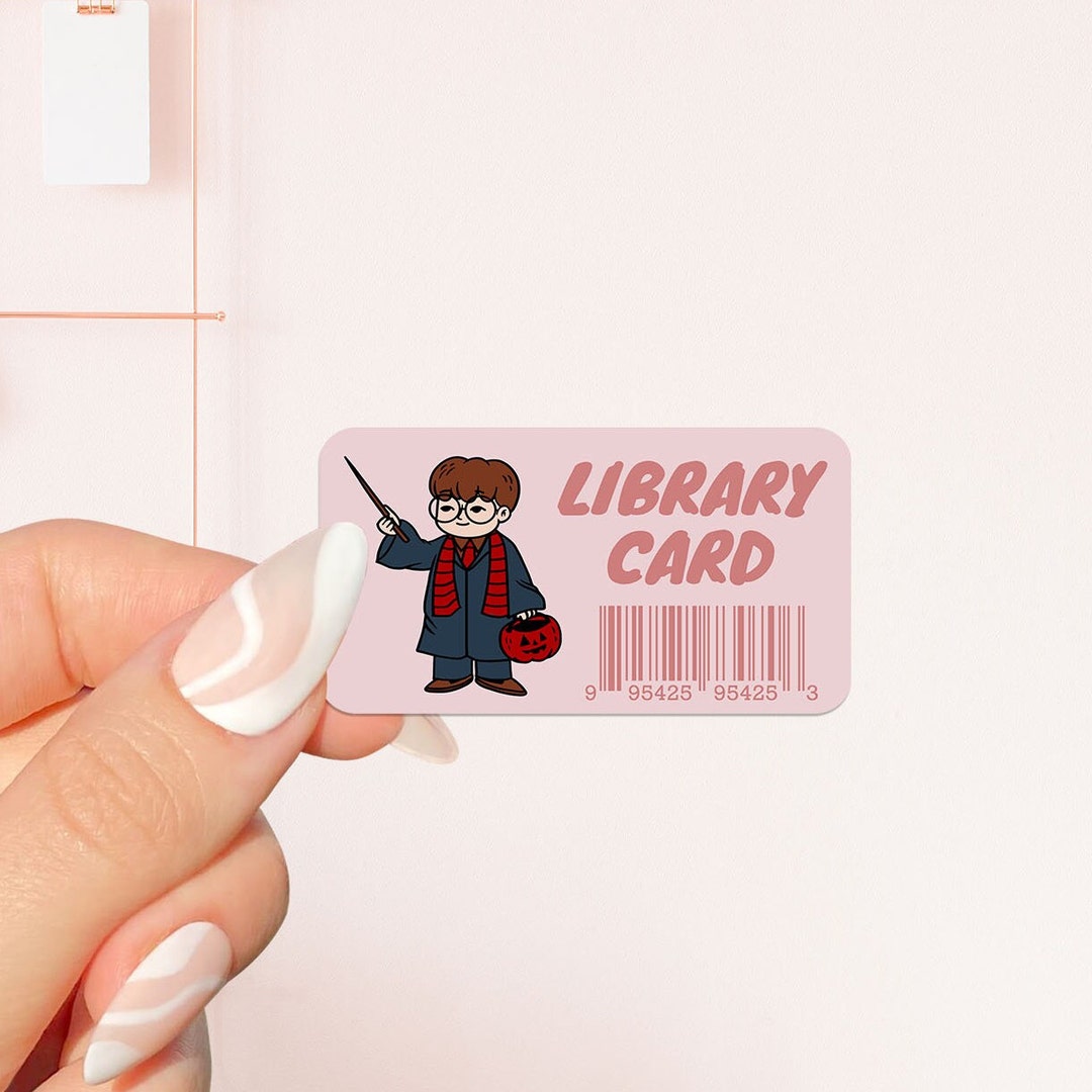 Library Card Sticker, Bookish Sticker, Book Lover Gift, Bookish Merch ...