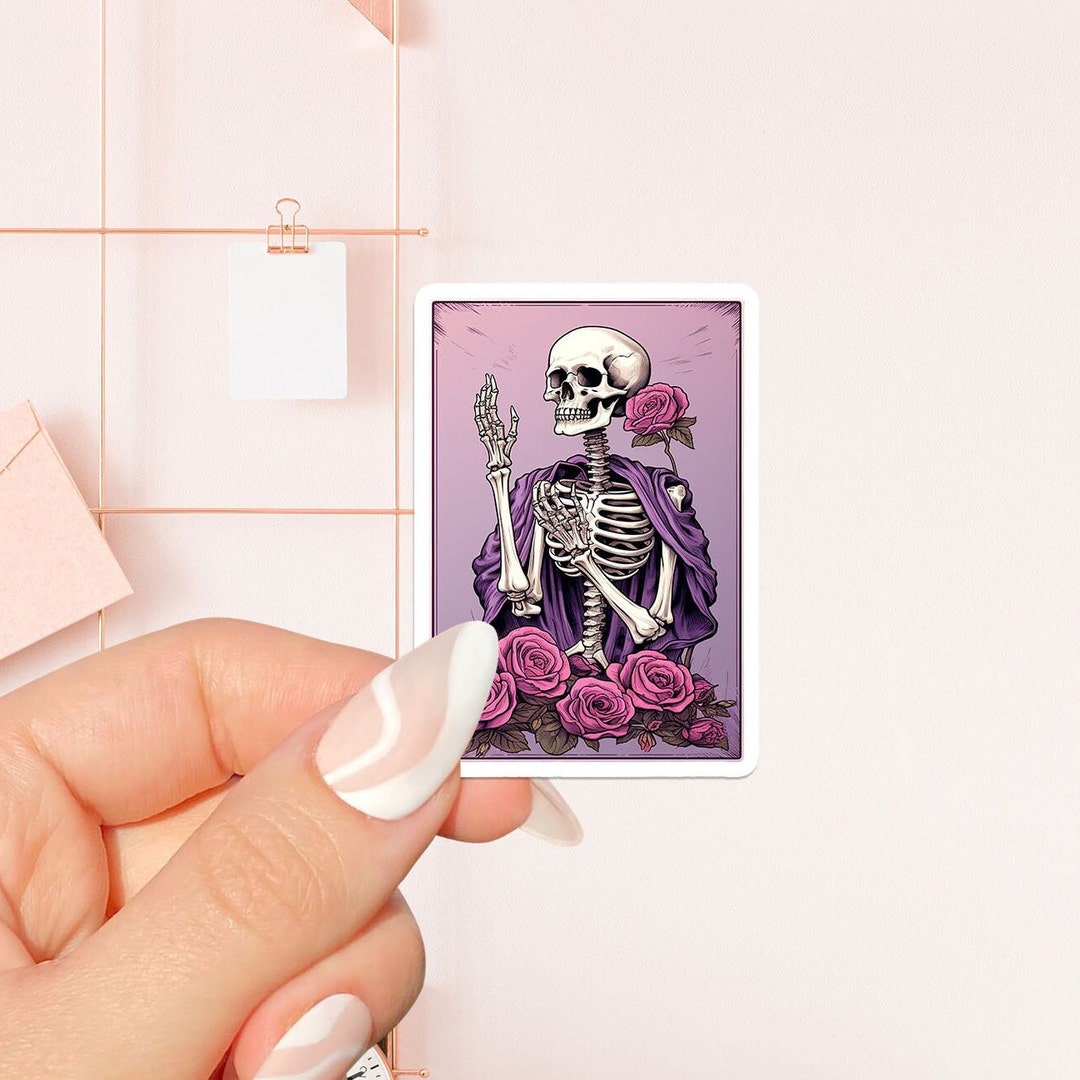 Skeleton Sticker, Bookish Sticker, Book Lover Gift, Bookish Merch ...