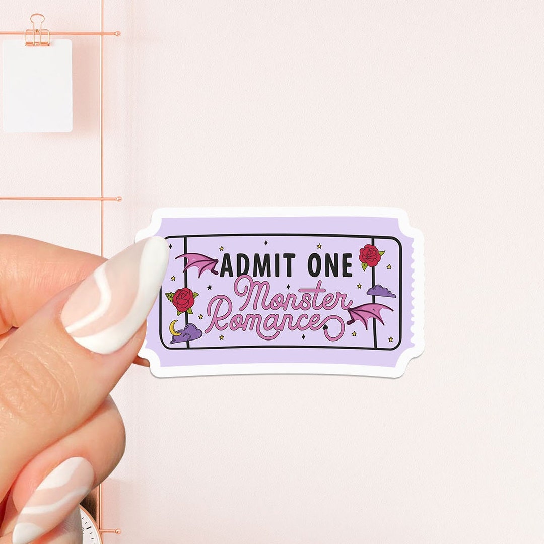 Admit One Monster Romance Sticker, Bookish Sticker, Book Lover Gift ...