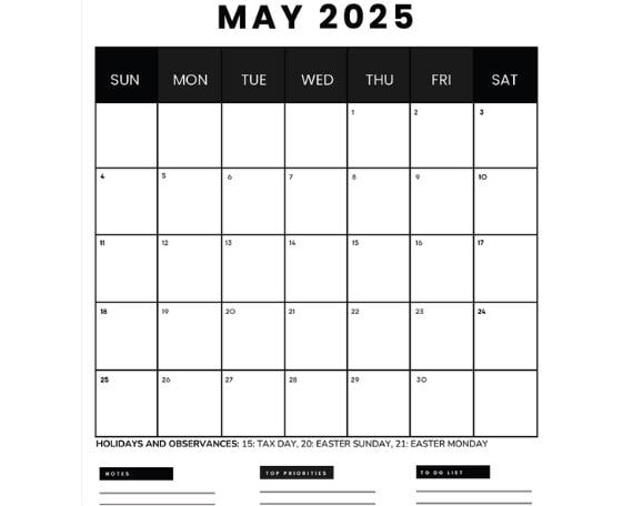 Printable 2025 Calendars Portrait Business, Printable 2025 Calendar ...