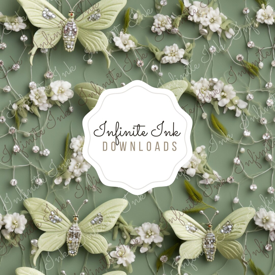 Luna Moth Seamless Repeating Pattern, 3D Faux Embroidery Felt, Pastel ...