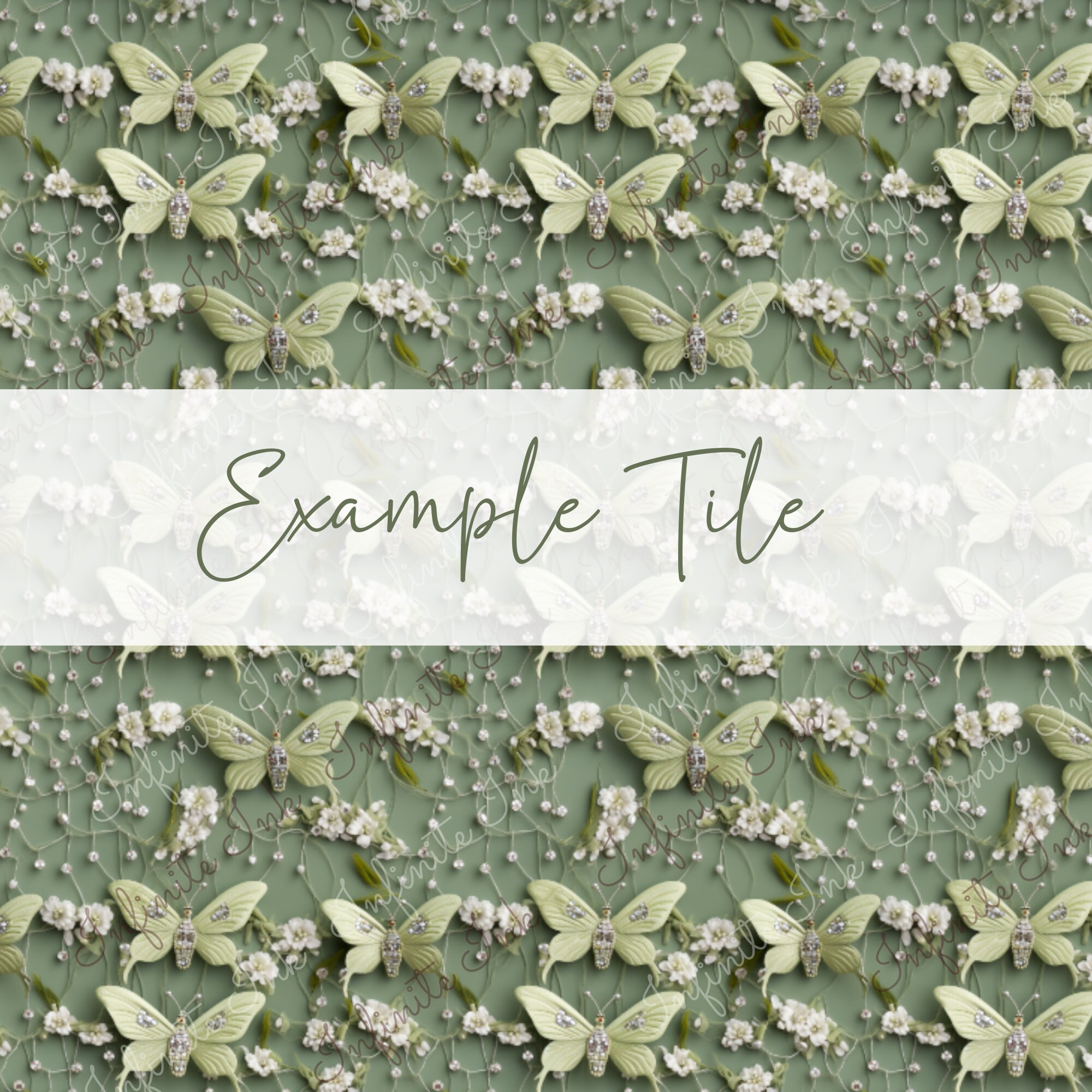 Luna Moth Seamless Repeating Pattern, 3D Faux Embroidery Felt, Pastel ...