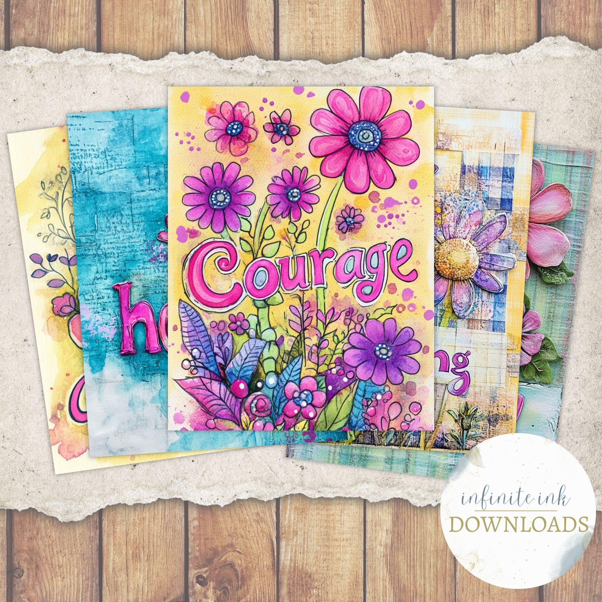 Positive Affirmations Junk Journal Paper, Daily Sentiments Sayings ...