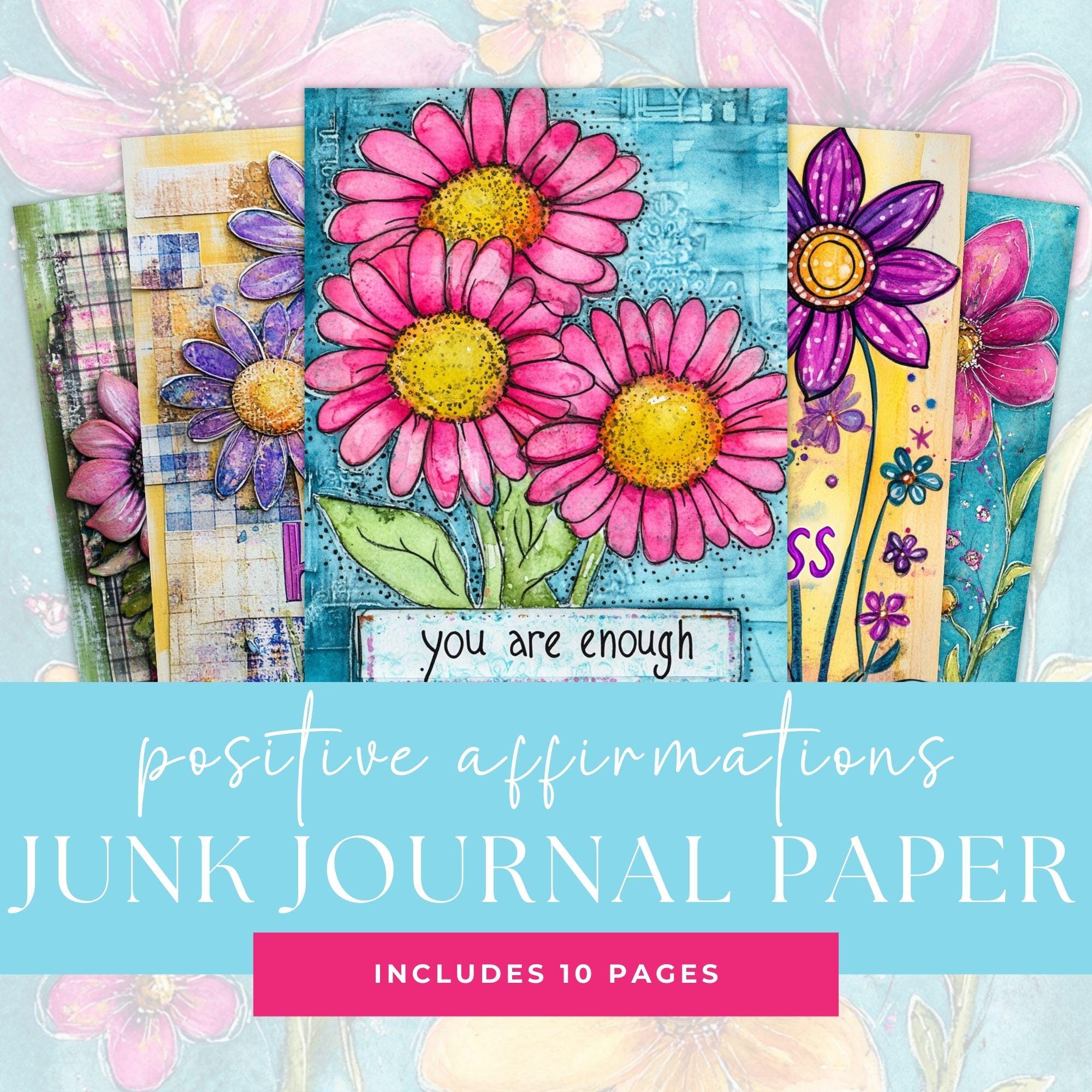 Positive Affirmations Junk Journal Paper, Daily Sentiments Sayings ...