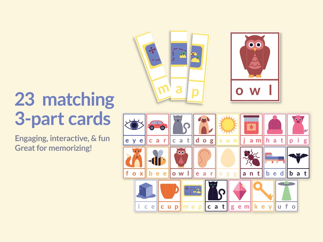 Printable 3 Letter Puzzle Cards English Learning for Kids ...