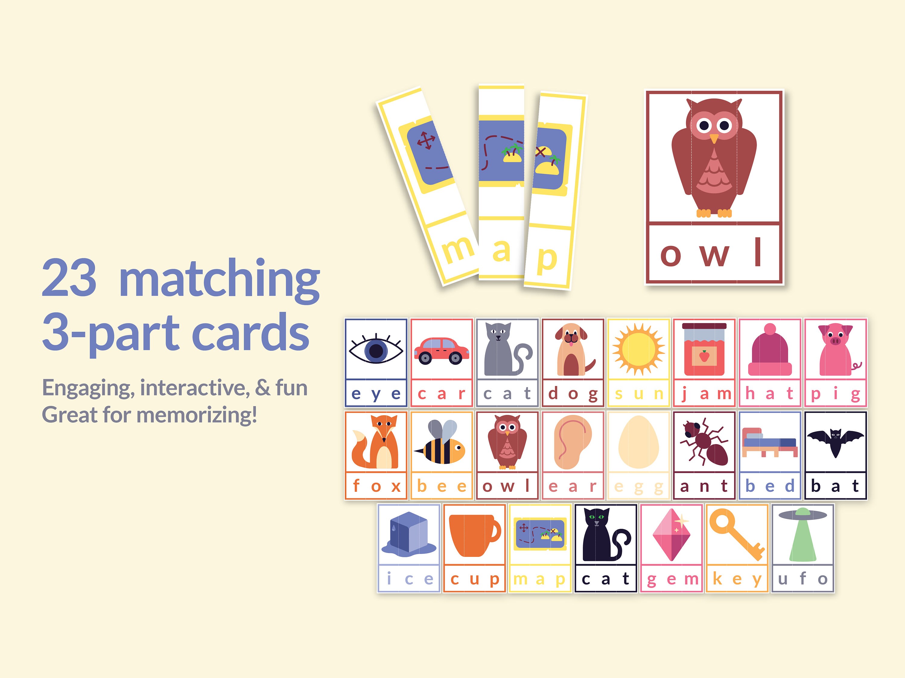 Printable 3 Letter Puzzle Cards English Learning for Kids ...