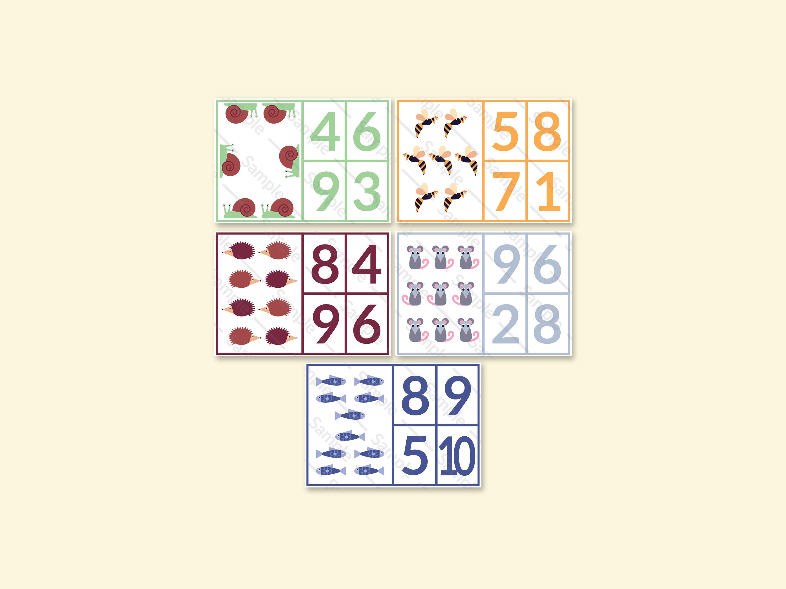 Printable Count and Clip Cards | Fashcards, Learning Numbers for Kids ...