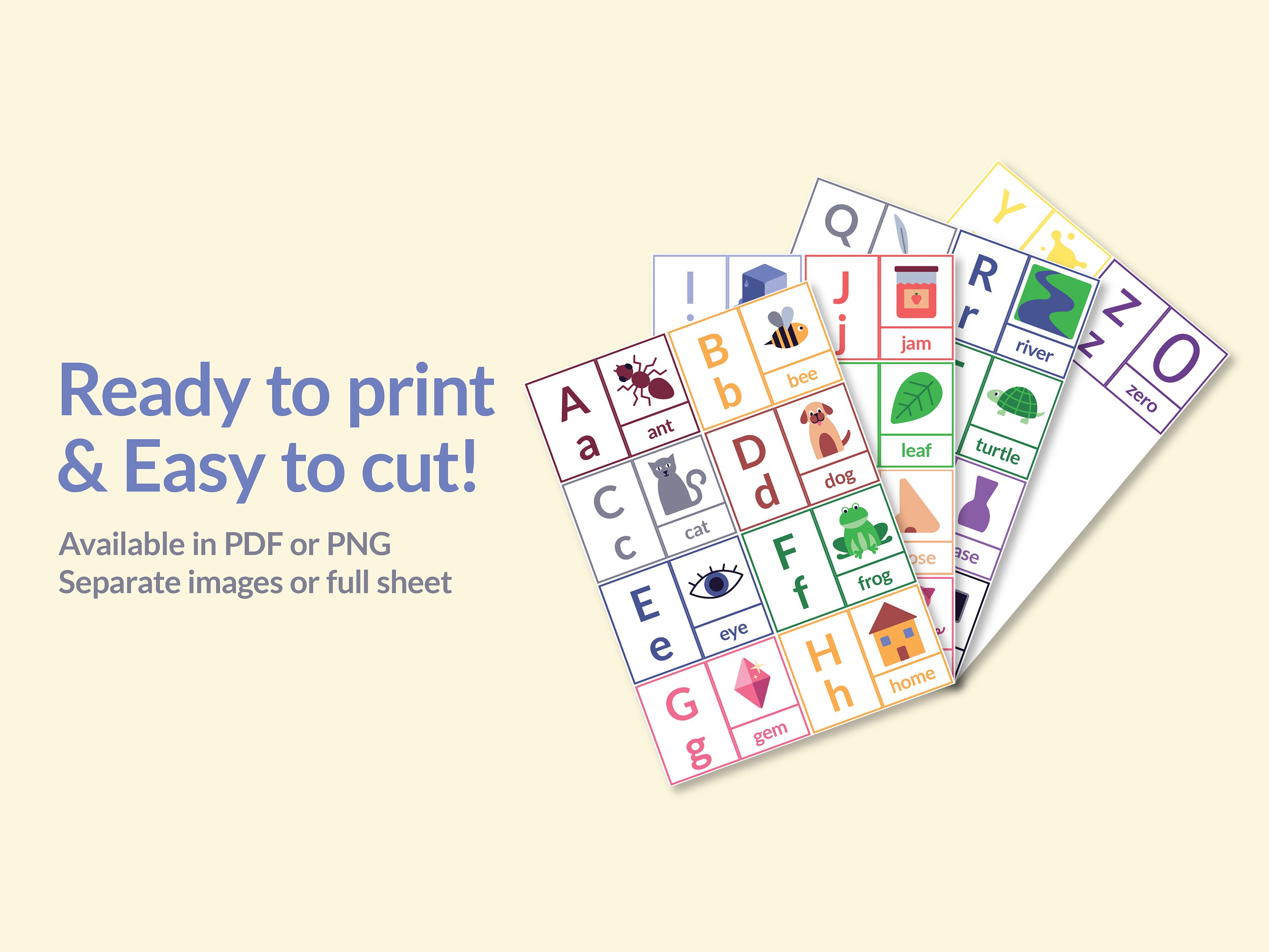 Printable Alphabet Cards | Fashcards, English Learning for Kids ...