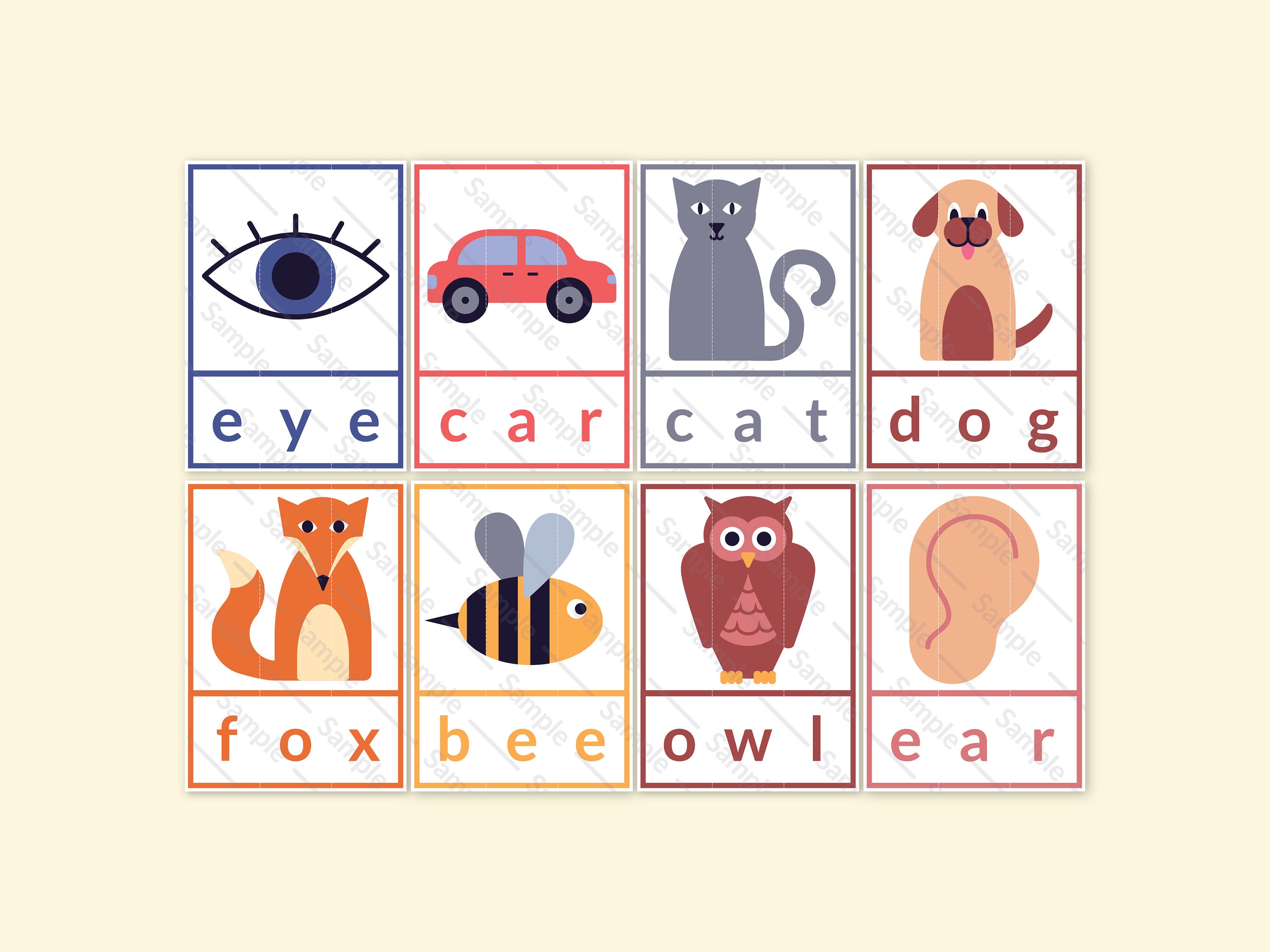 Printable 3 Letter Puzzle Cards English Learning for Kids ...