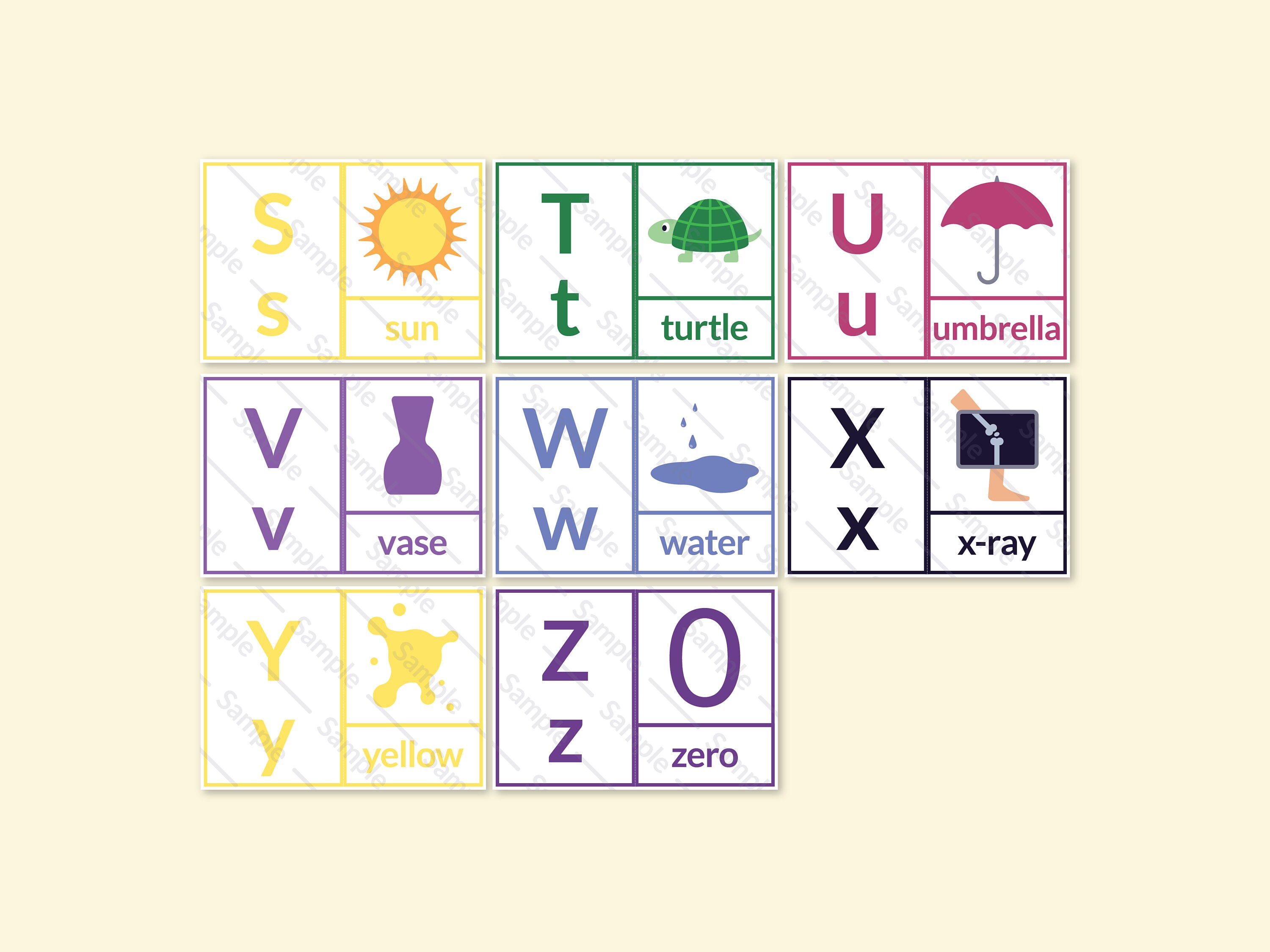 Printable Alphabet Cards Fashcards, English Learning for Kids ...