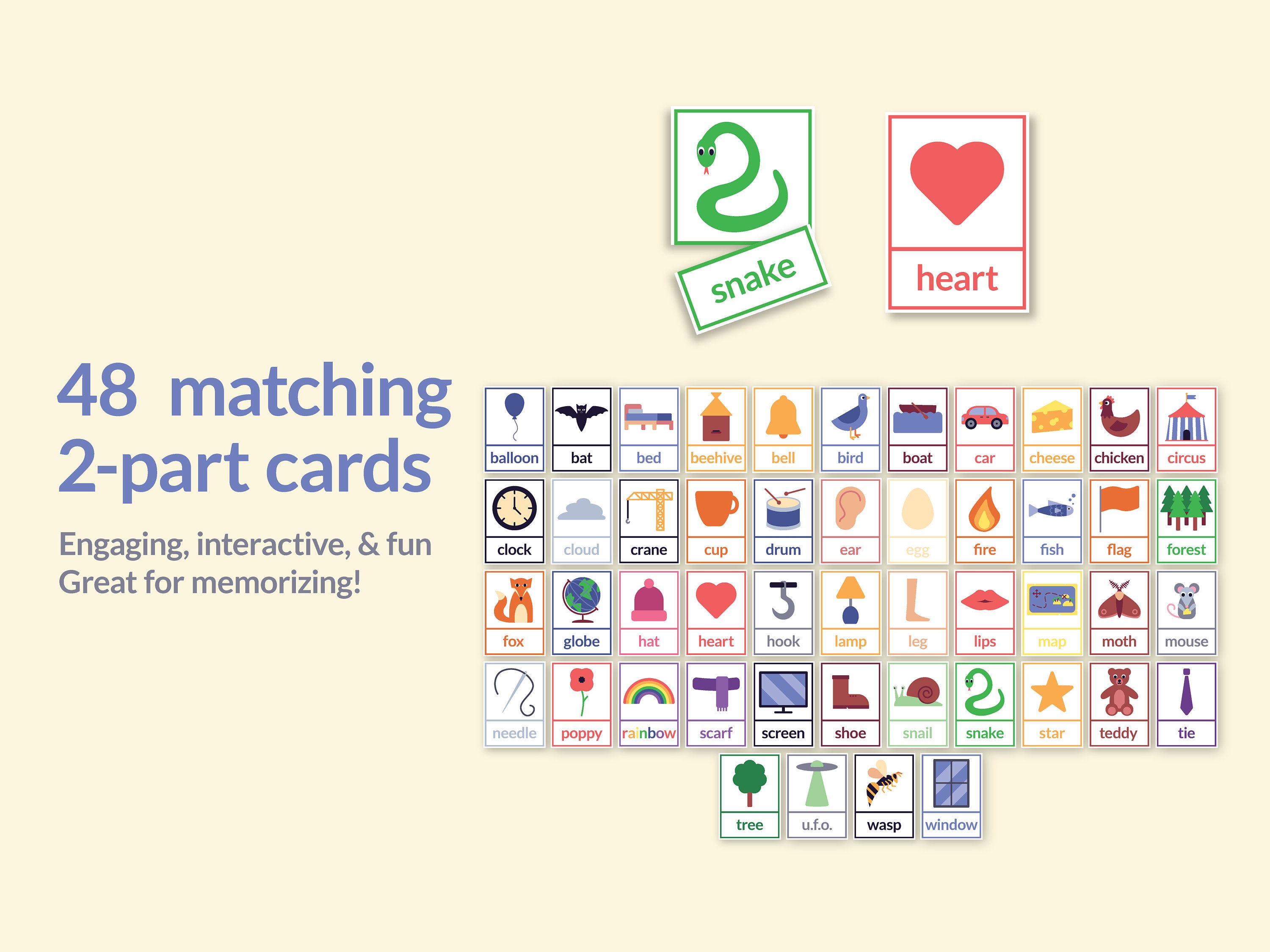 Printable Word Cards Fashcards, English Learning for Kids ...