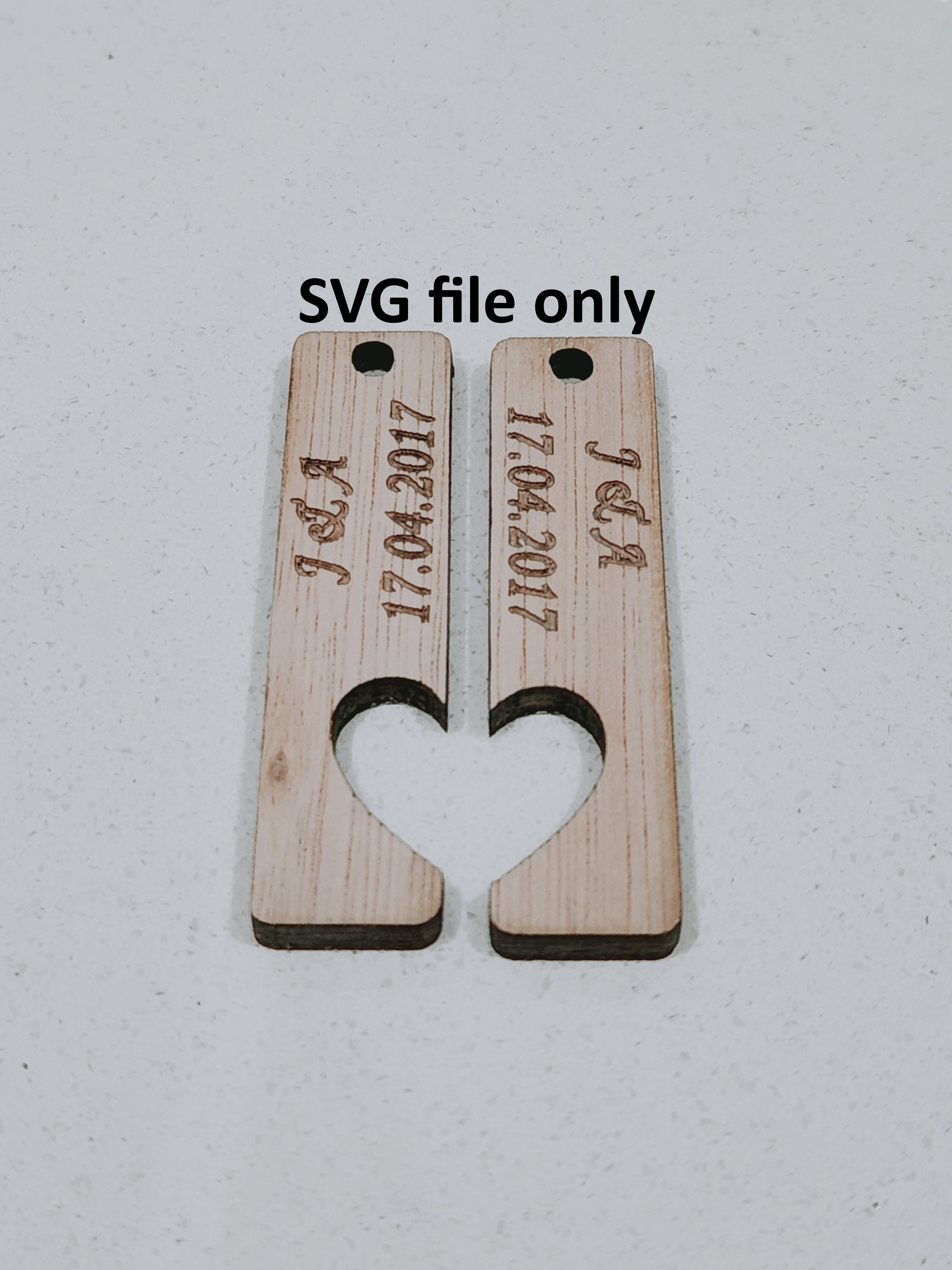 SVG ONLY - Heart Cutout Keychain SVG File - Heart Cut Out Couples ...