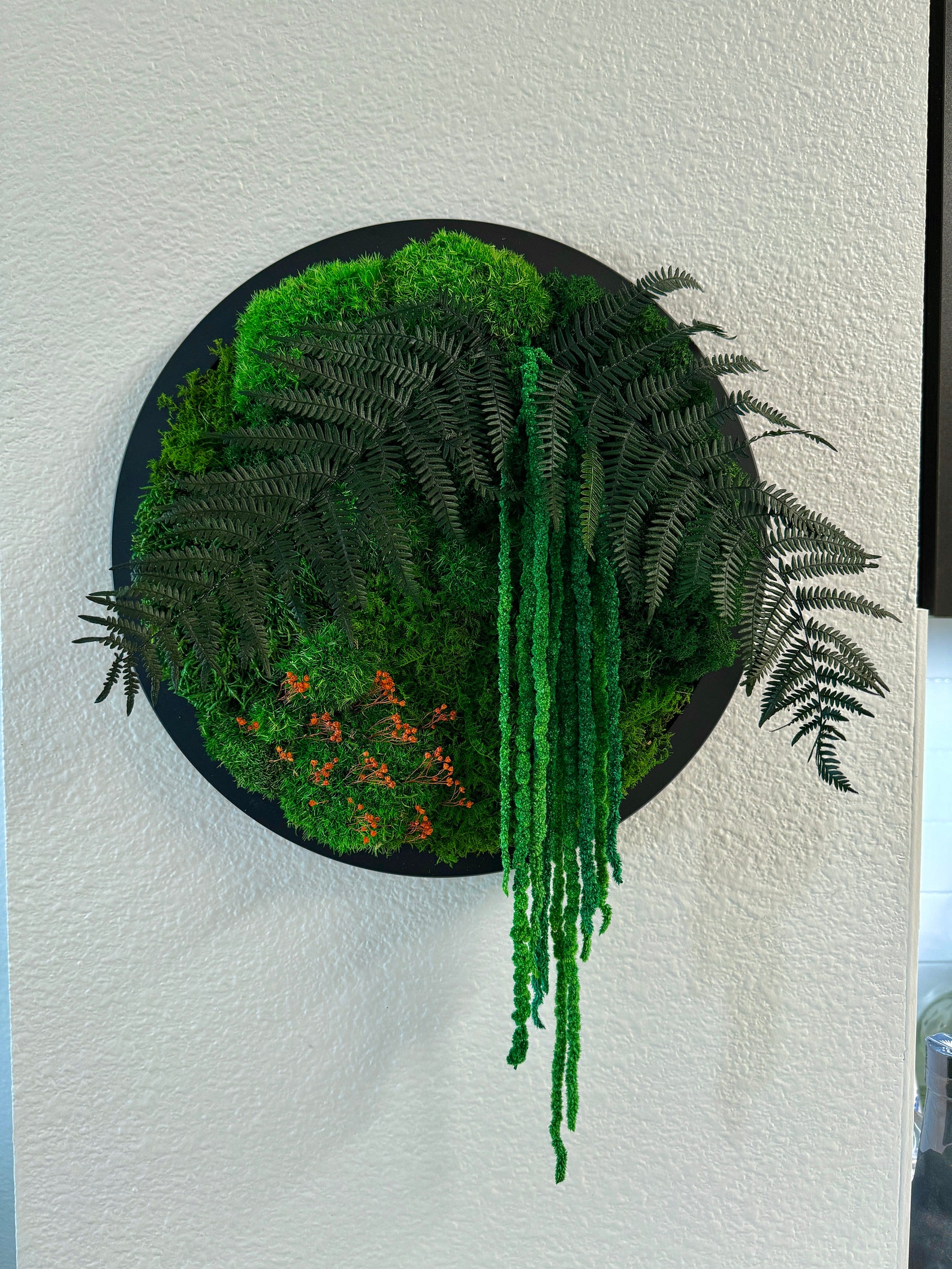 Round Moss Rainforest Preserved Moss Wall Art Framed Moss Wall Decor ...