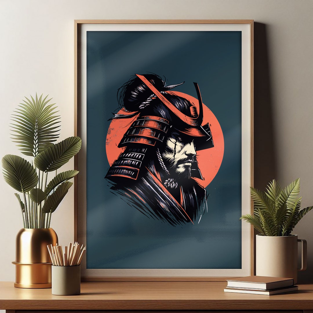 Japanese Poster of a Samurai Warrior ,digital Wall Art, Home Decor ...