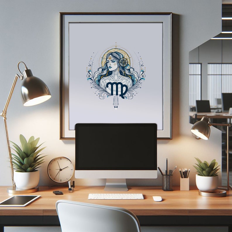 Virgo Astrological Sign, Wall Art ,HOME Décor, Vectorart, Printable ...