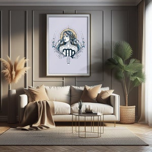 Virgo Astrological Sign, Wall Art ,HOME Décor, Vectorart, Printable ...