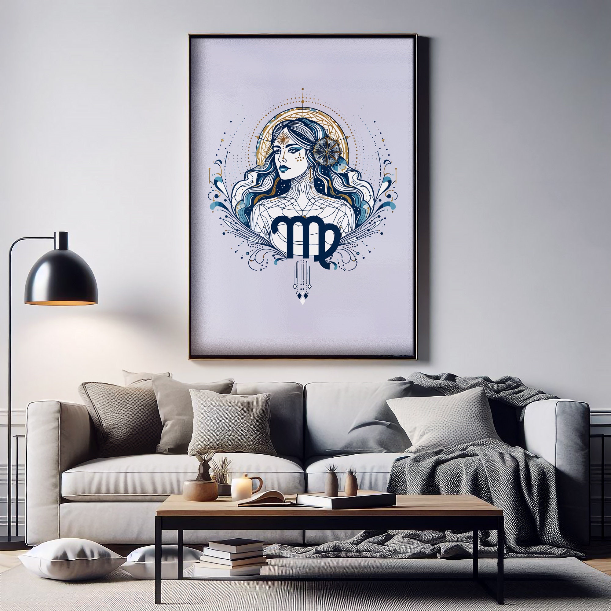 Virgo Astrological Sign, Wall Art ,HOME Décor, Vectorart, Printable ...