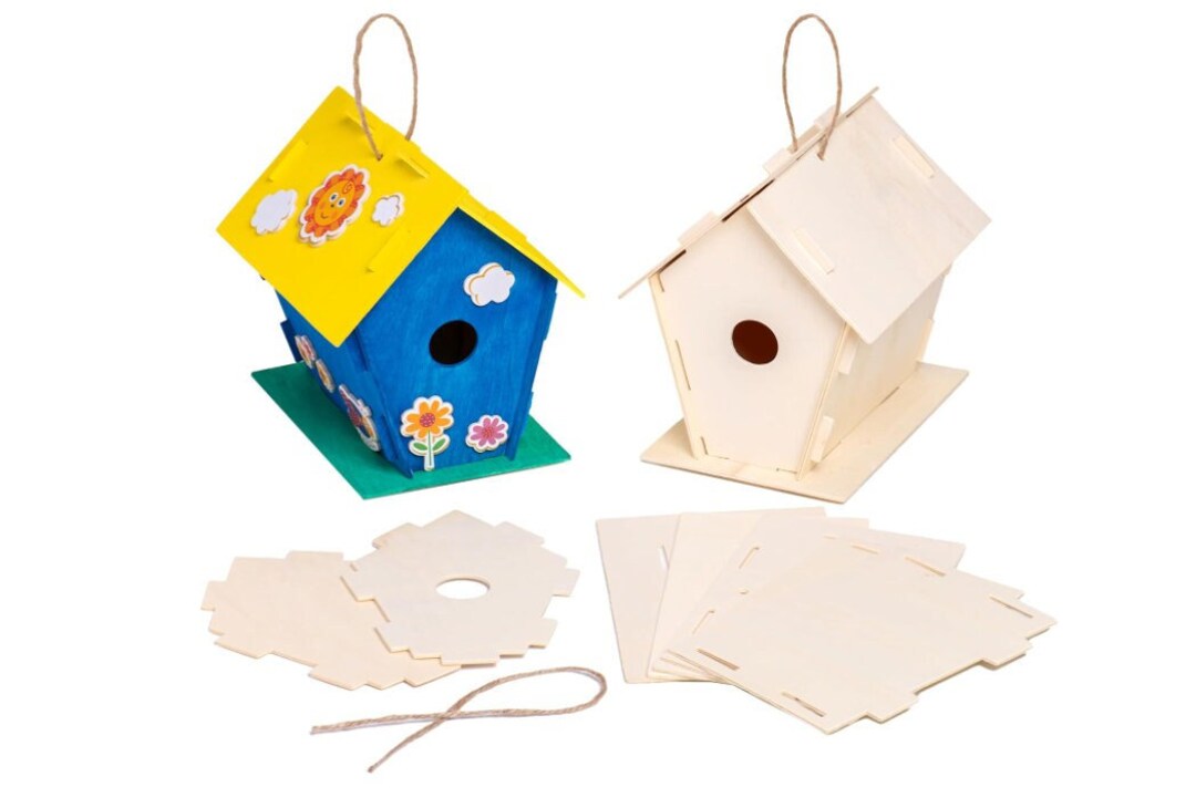 Bulk DIY Wooden Birdhouse Craft Set for Kids and Adults Unfinished Wood ...