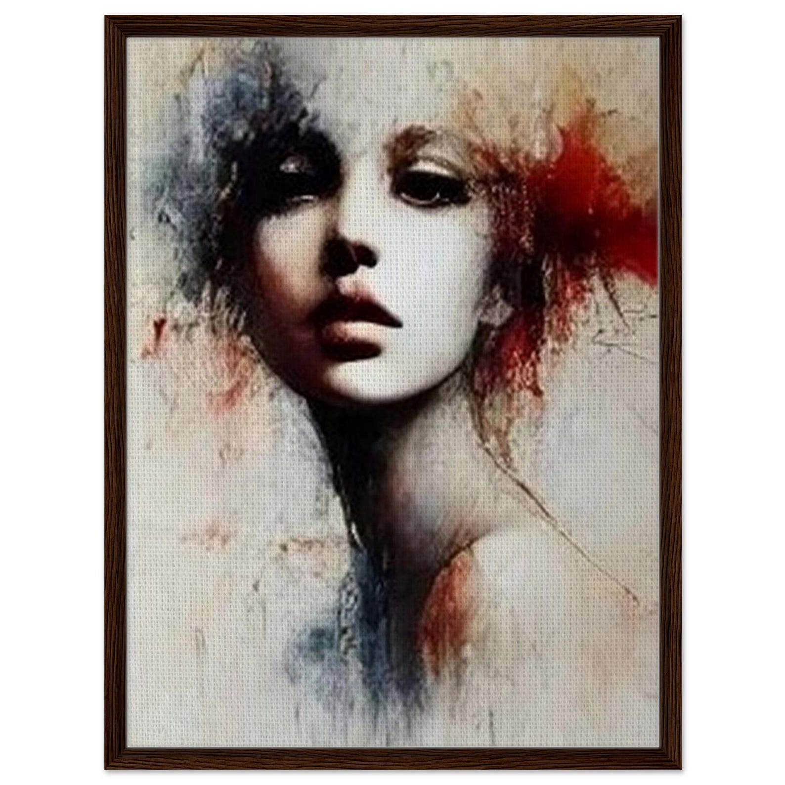 Stunning Woman Portrait Framed Canvas - Elegant Wall Art, Perfect Gift ...