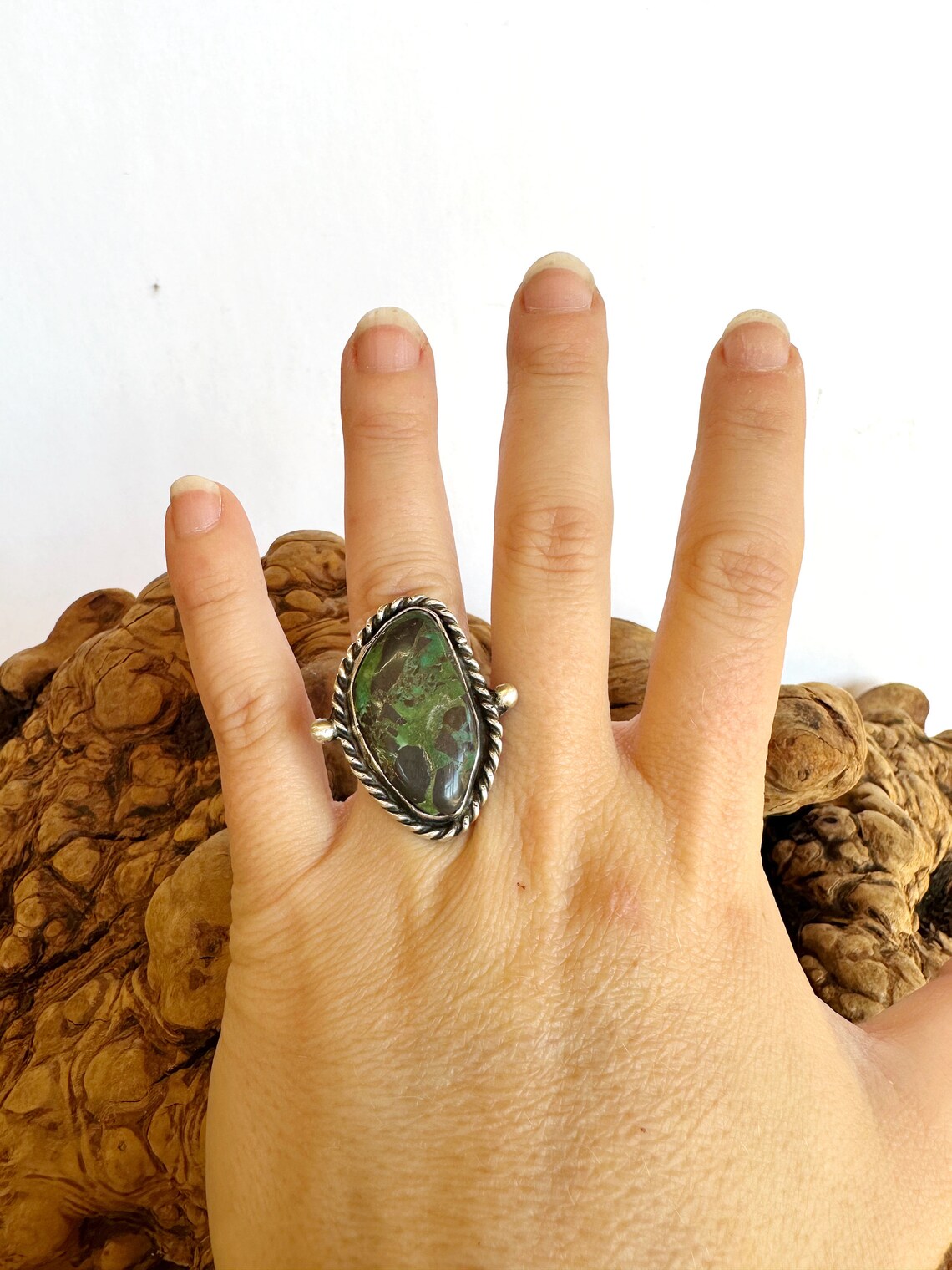 Vintage Blackjack Turquoise Sterling Silver Ring Size 4 - Etsy