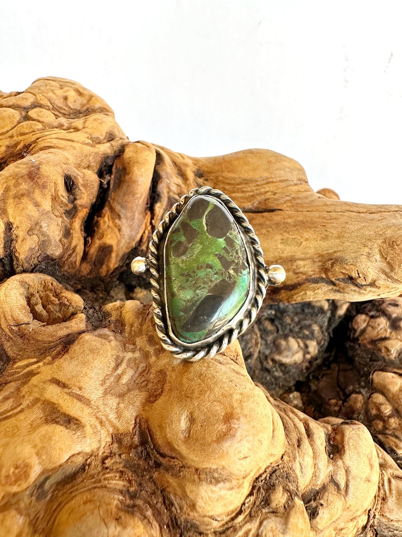 Vintage Blackjack Turquoise Sterling Silver Ring Size 4 - Etsy