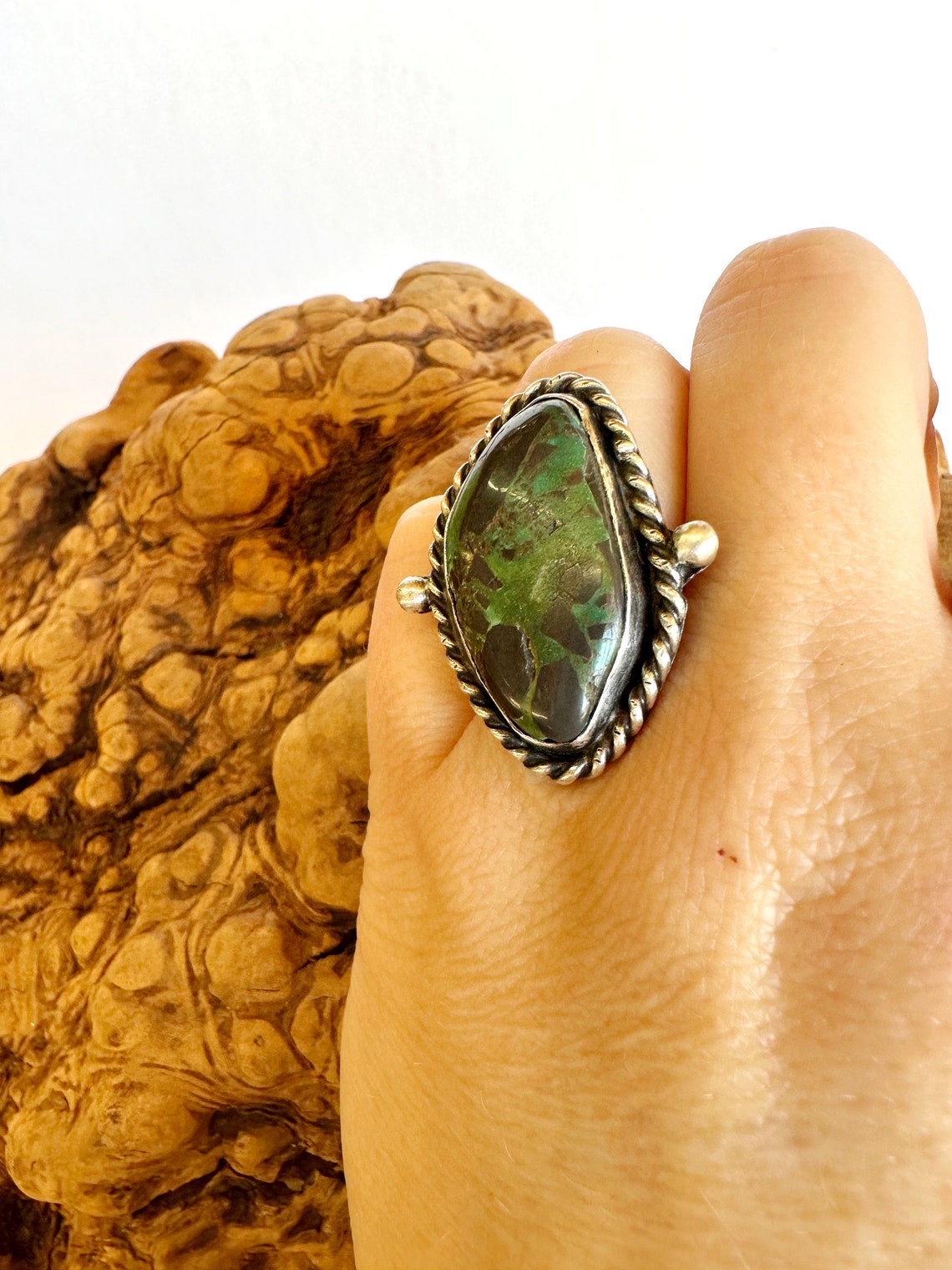 Vintage Blackjack Turquoise Sterling Silver Ring Size 4 - Etsy