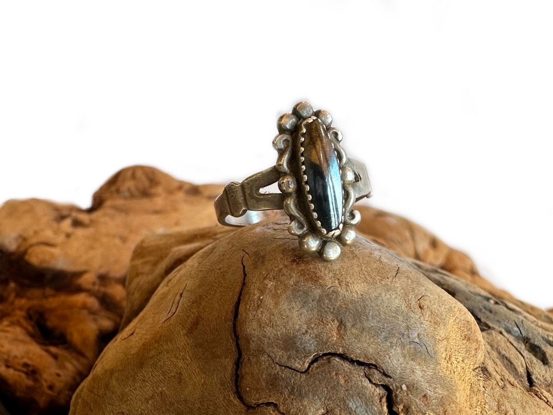Vintage Bell Trading Post Hematite Sterling Silver Ring Size 5 - Etsy