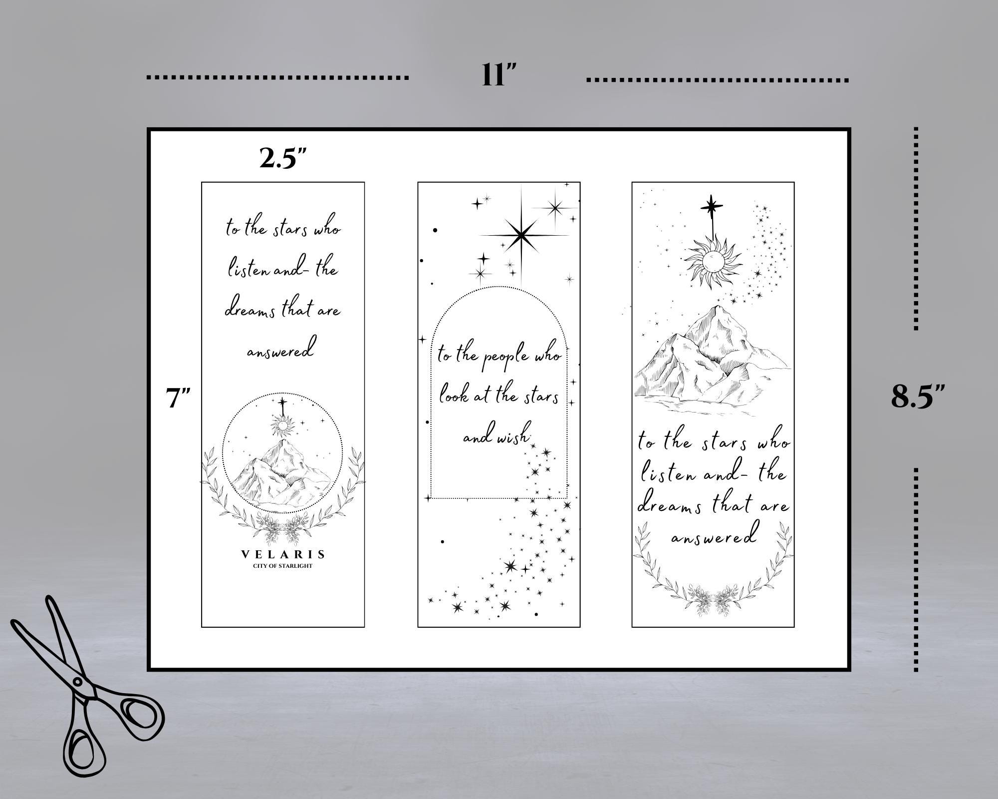 ACOTAR Printable Bookmarks - Etsy