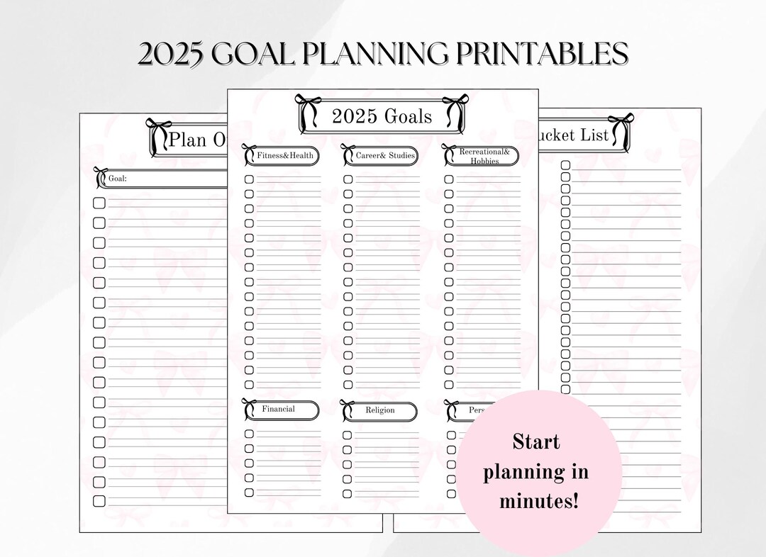 2025 GOAL PLANNING PRINTABLES - Etsy