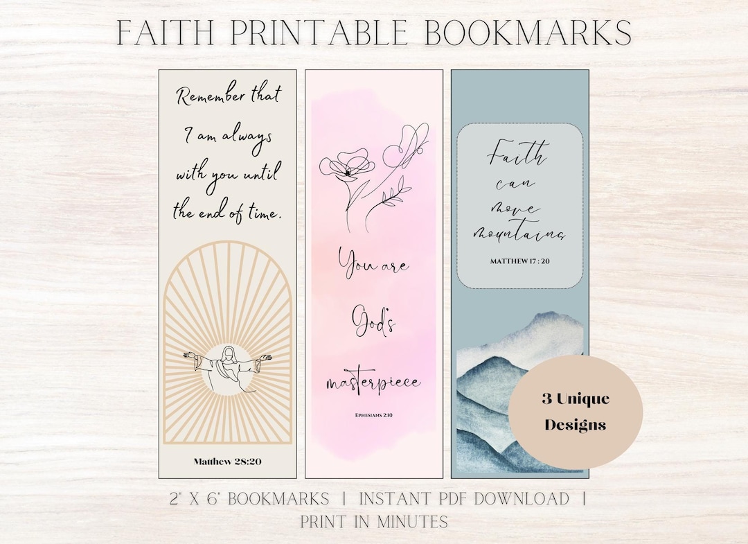 Faith Printable Bookmarks - Etsy