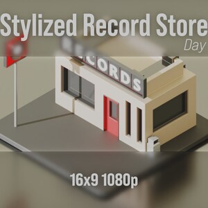 Stylized Record Store Background 16x9 1080p & 4K - Etsy
