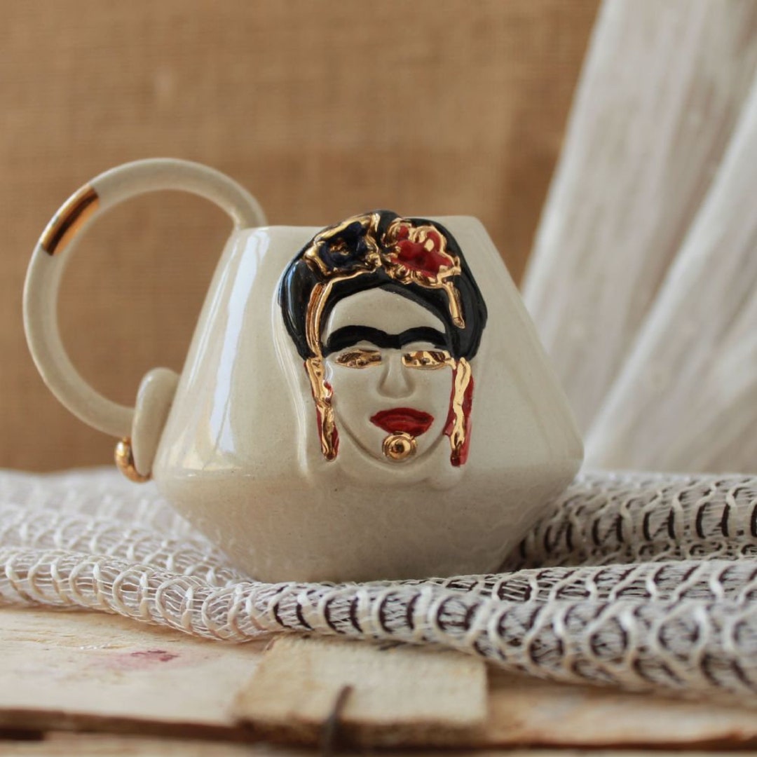 Frida Kahlo Inspired Double Coffee Cup Artistic Elegance for Your ...