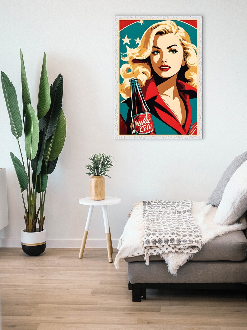 Fallout Nuka Cola Girl Poster, Blond Girl 1960s, Vintage Poster, Wall ...