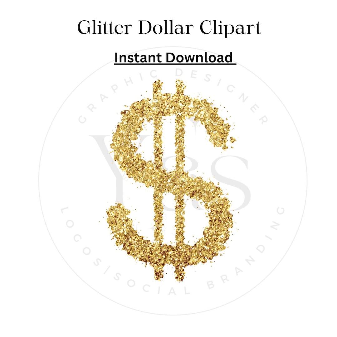 Glitter Dollar Clipart - Etsy