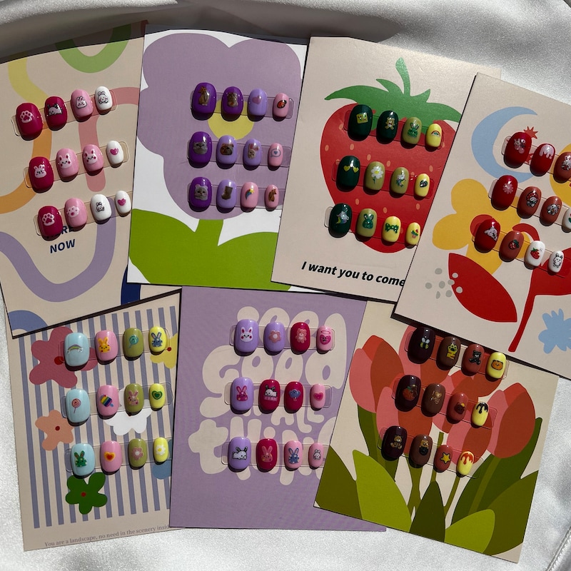 Stick on Fake Nails for Kids - Etsy