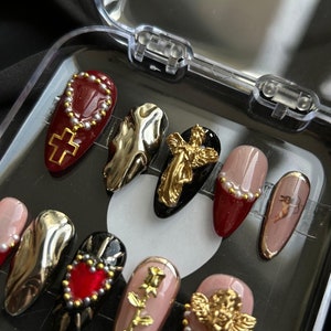 Catholic Religious Press on Nails | Church Motifs With Angels, Cross ...