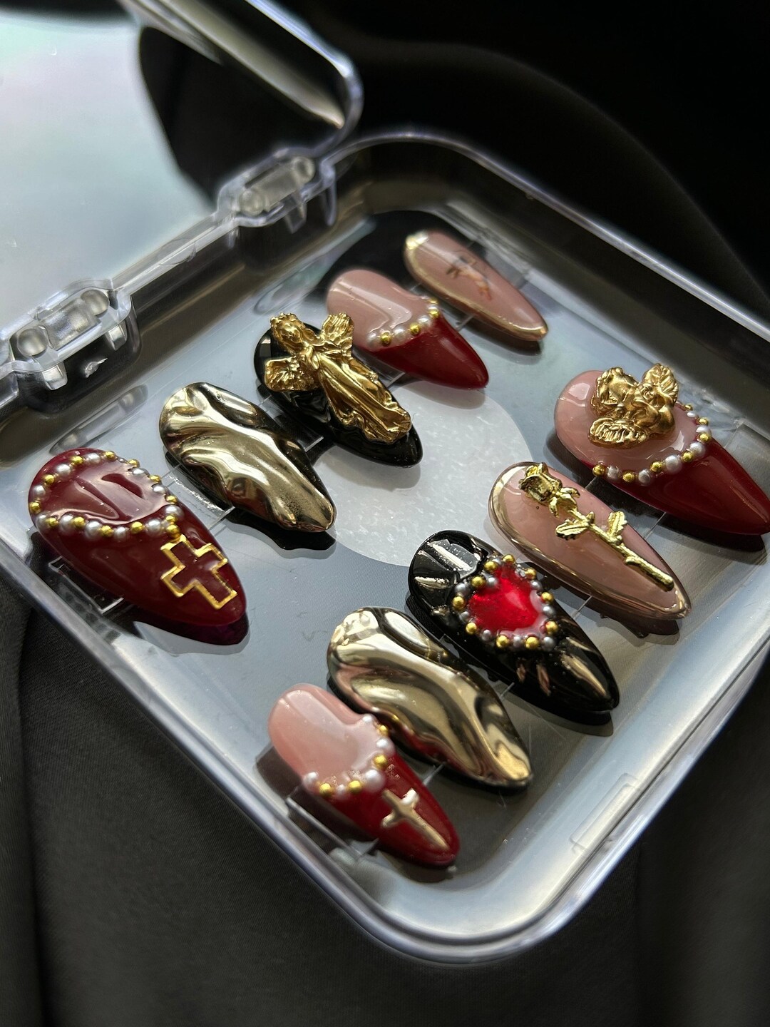 Catholic Religious Press on Nails | Church Motifs With Angels, Cross ...