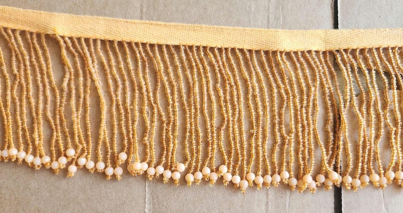 3.5" Glass Beaded Fringe With Cotton Lace (assorted Colors) (sold by ...