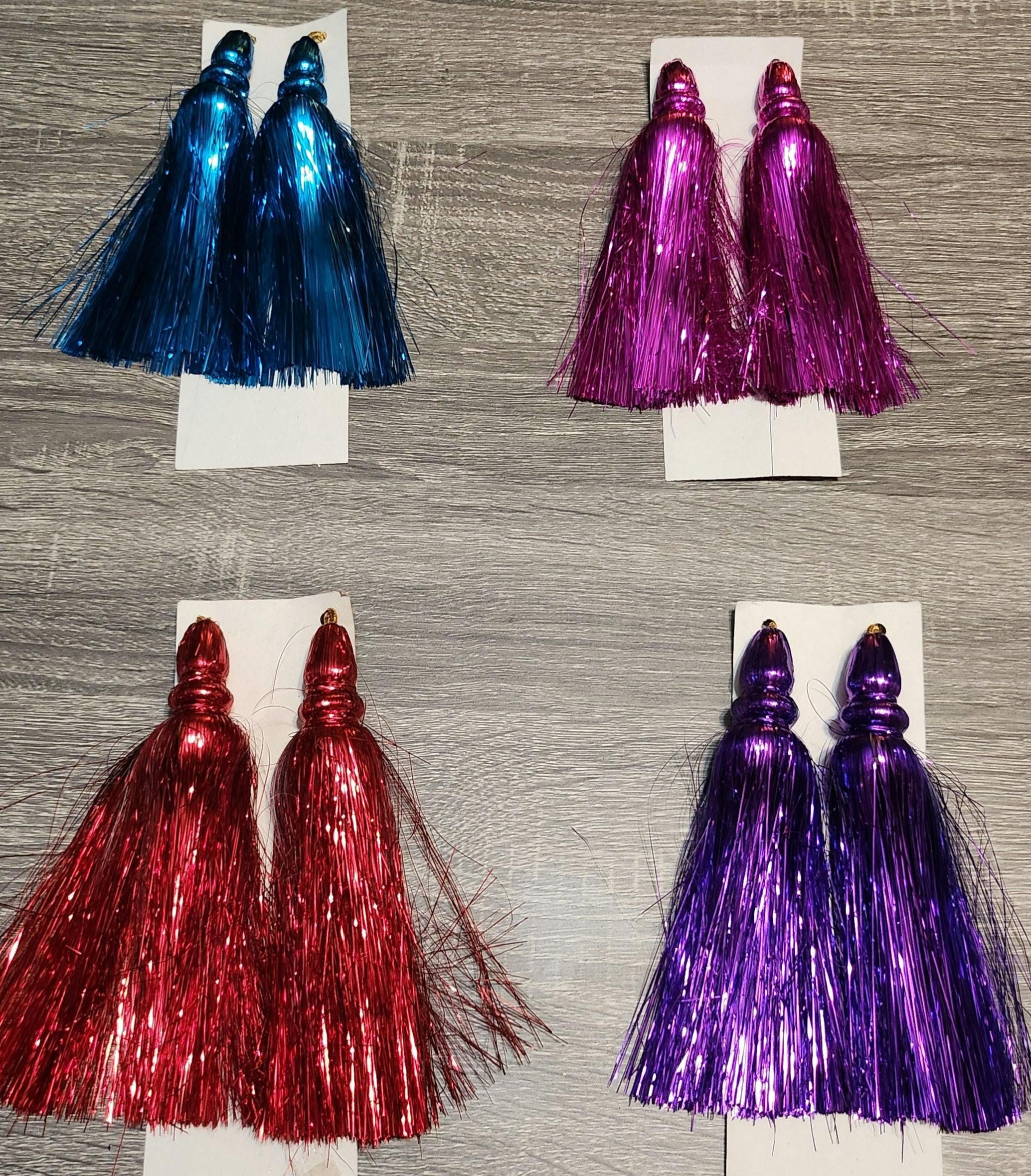 6" Metallic Tinsel Tassels (sold as Packs of 2)[assorted Colors] - Etsy