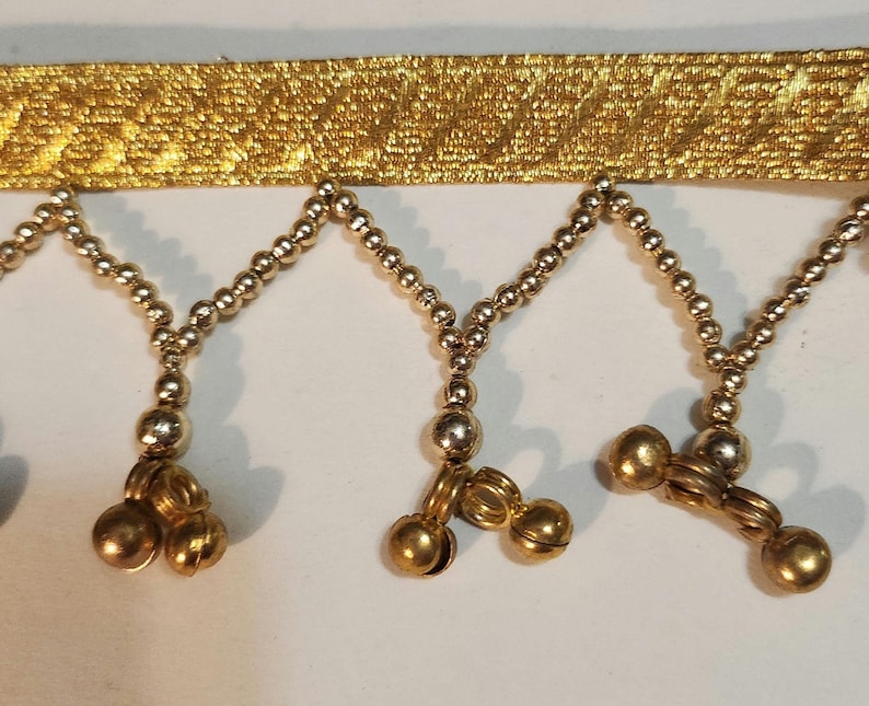 1.25" Metallic Gold Beaded Fringe With Gold Lace (sold by the Yard) - Etsy