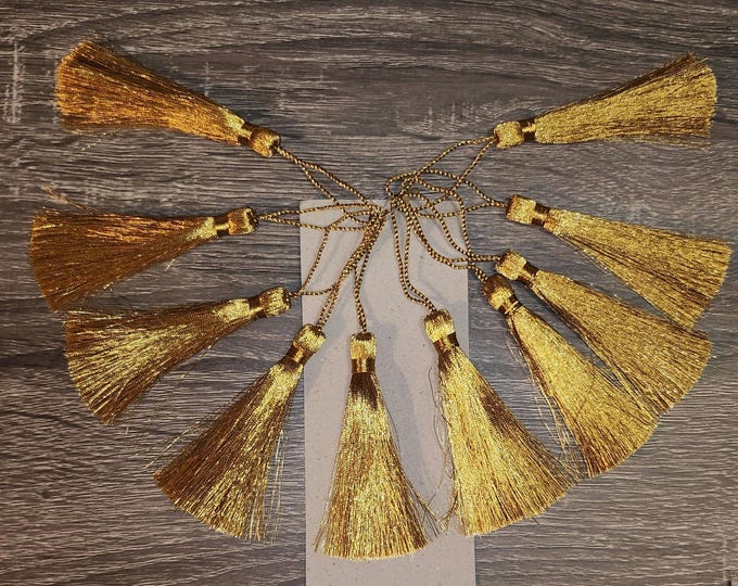 3" Metallic Gold Tassel With 2" Loop (pack of 10) - Etsy