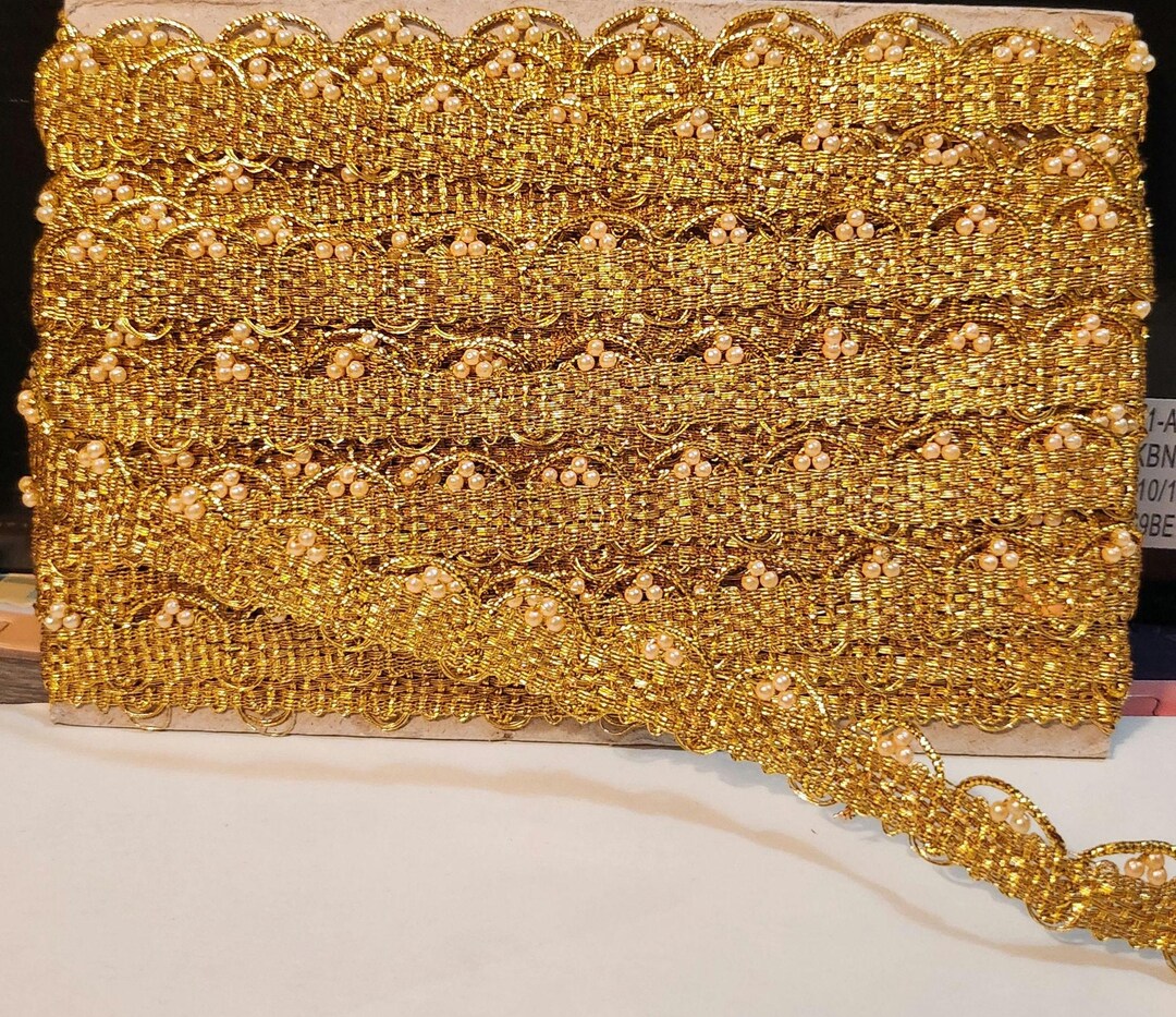 0.75" Metallic Gold Beaded Fringe Trim (sold by the Yard) - Etsy
